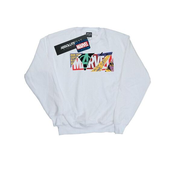 Marvel | Sweaters | Marvel Mens Collage Logo Sweatshirt White | Poshmark